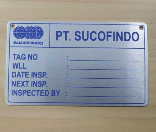 Cetak Name Plate Anodes | Percetakan Anodes Tangerang